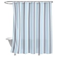 Light Blue Stripes Shower Curtain, Coastal Navy Blue Lines Nautical ...