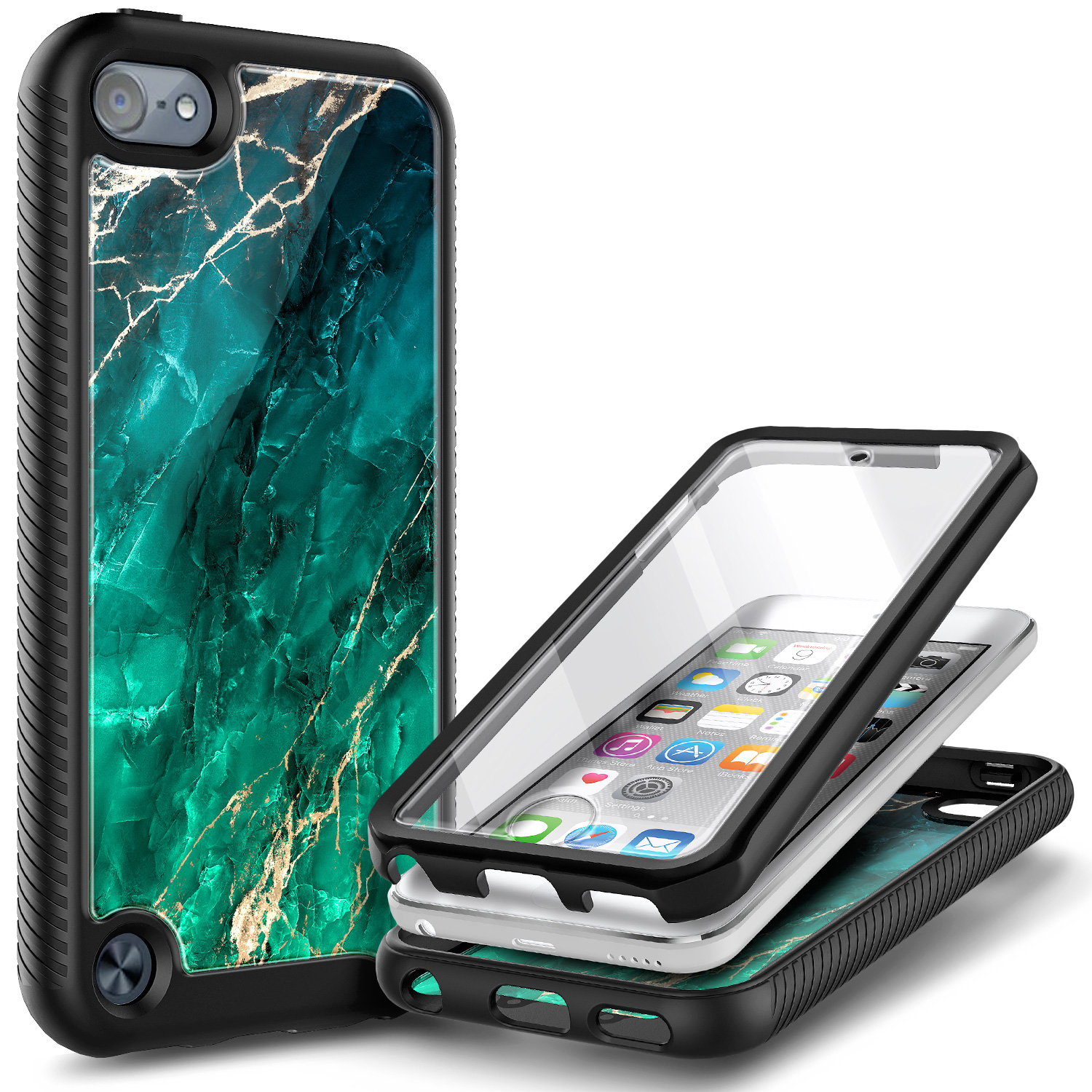 For iPod 7th Gen Case, iPod 5th/6th with Built-in Screen Protector ...