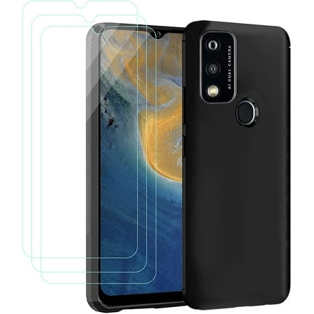 ZTE Blade A7P Case with Screen Pretector Tempered Glass, Soft Silicone ...