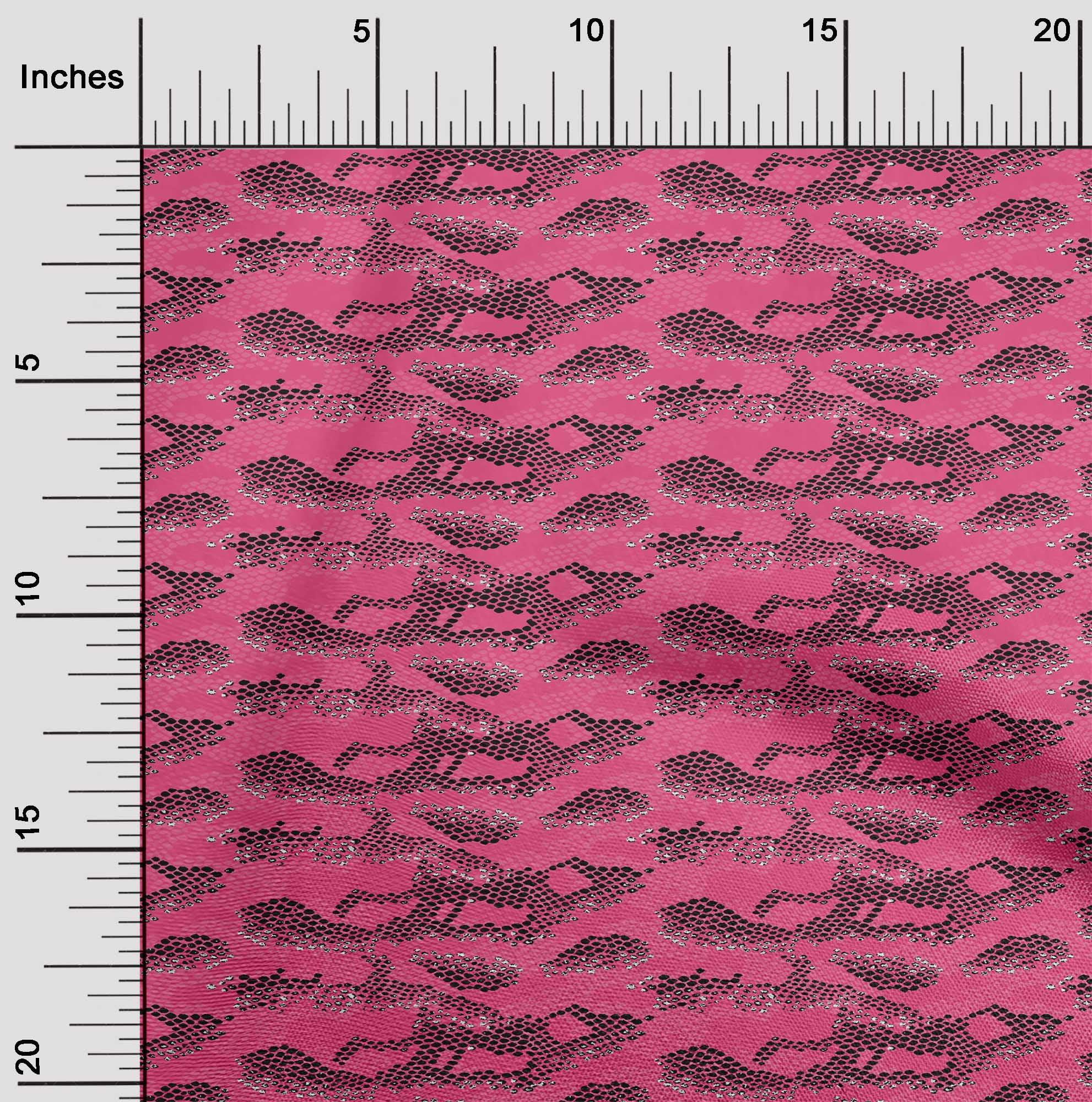 oneOone Cotton Jersey Dark Pink Fabric Snake Animal Skin Diy Clothing ...