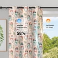 Cat and Scarf Pink Pattern Blackout Curtains,Triple Weaved Fabric ...