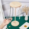 1set Rotatable Round Wooden Necklace Displays Stands Necklace Organizer ...