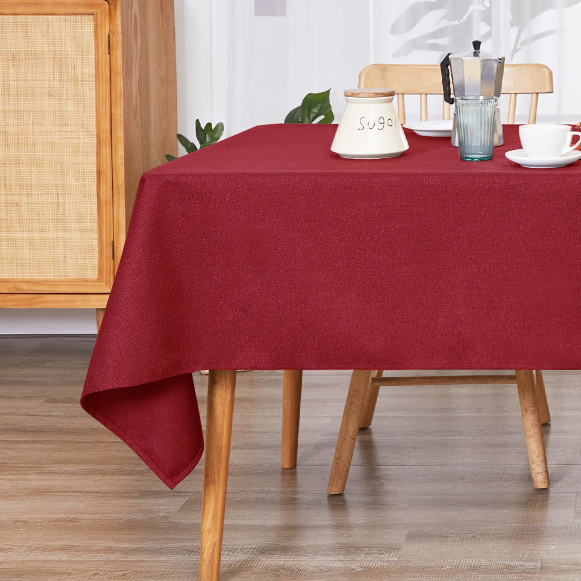 Deconovo Waterproof Tablecloth Square Table Cloth With Roll Side For