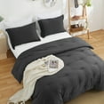 MERITLIFE Dark Grey Lightweight Plain Bedding Comforters Sets, All ...