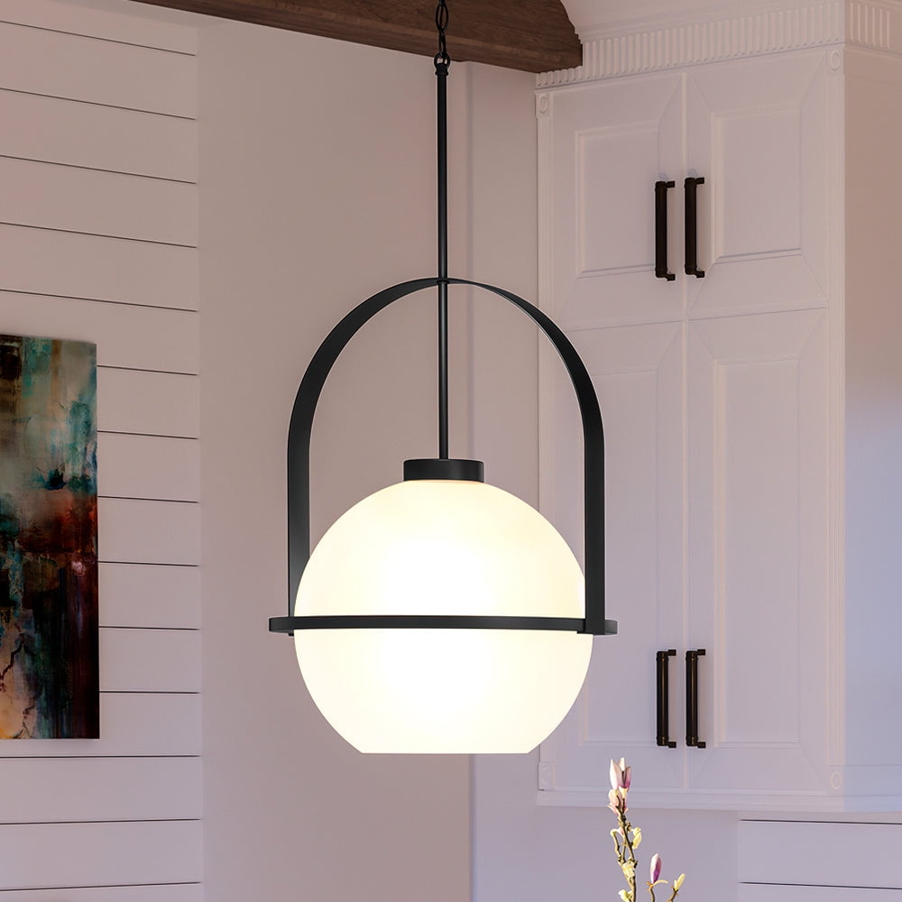 Luxury Mid-Century Modern Pendant, 12.375H x 9.375W, with Modern Style ...