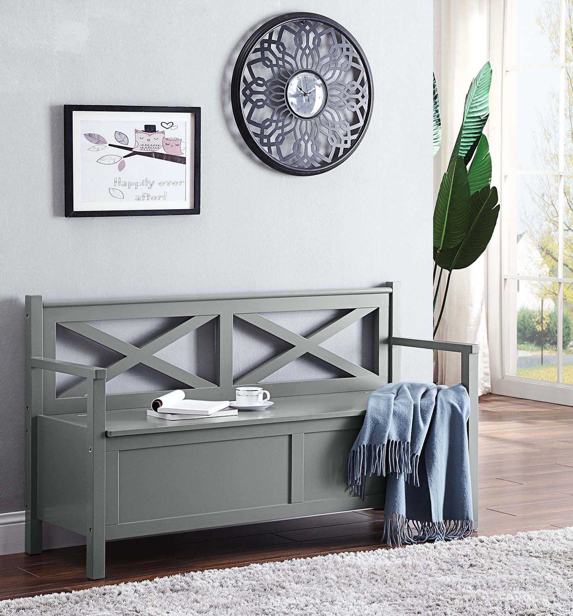 Convenience Concepts Oxford Storage Bench, Gray - Walmart.com