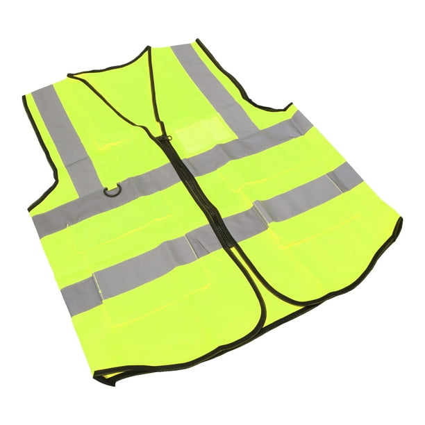 Reflective Vest, Zipper Front Robust High Visibility Polyester Fiber ...