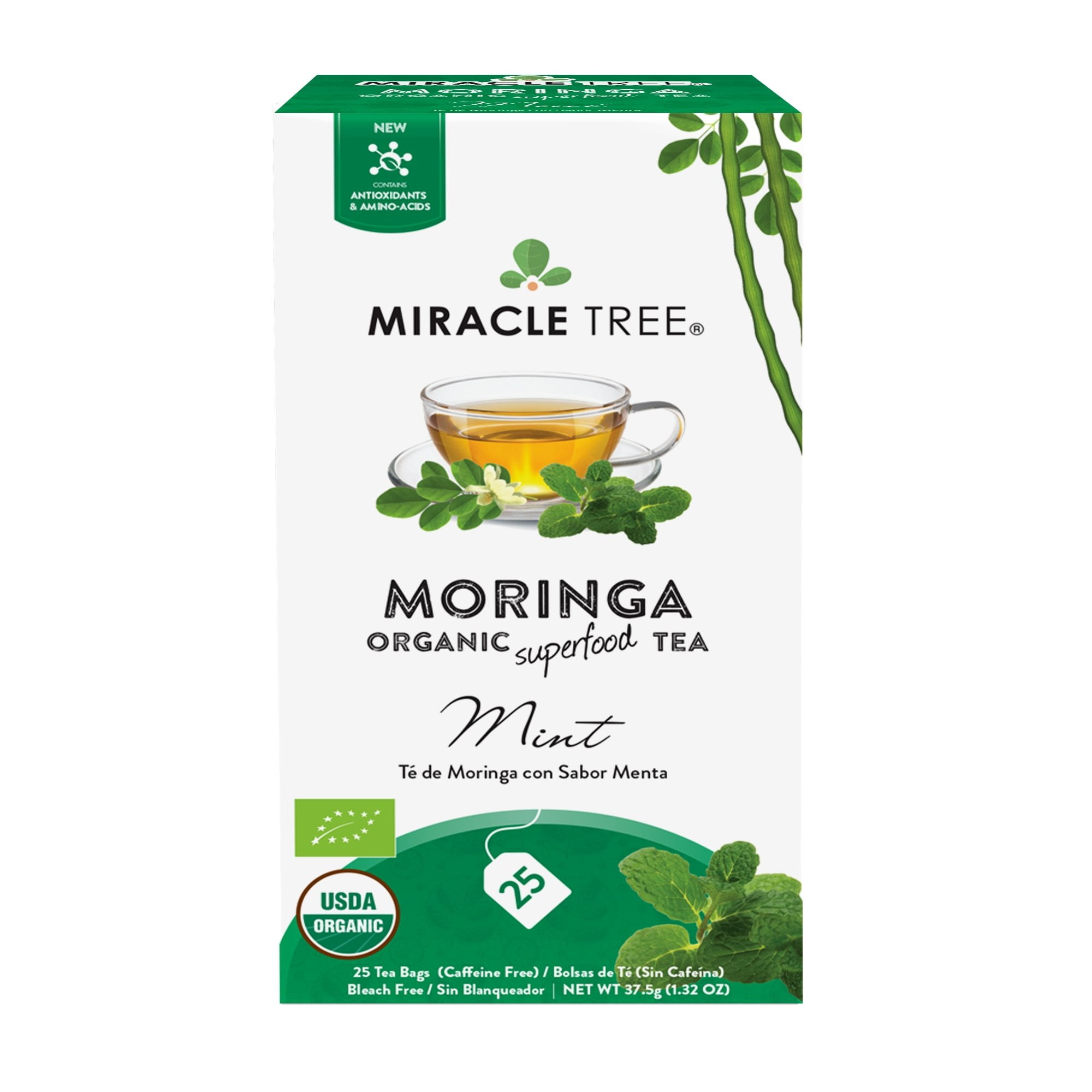 Buy Miracle Tree – 3 Count, Organic Moringa Tea, 25 Enveloped Tea Bags ...