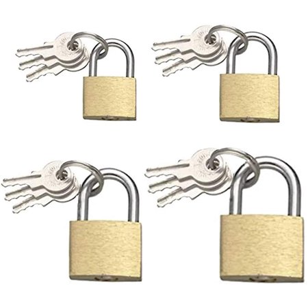 Set Of 4 Brass Lock, Solid Brass Lock, Padlocks With Key, Padlock Set ...