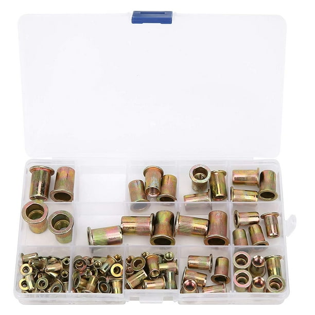 93pcs Rivet Nuts Blind Rivet Nut Assortment Kit Nutserts Zinc M3/4/5/6 ...