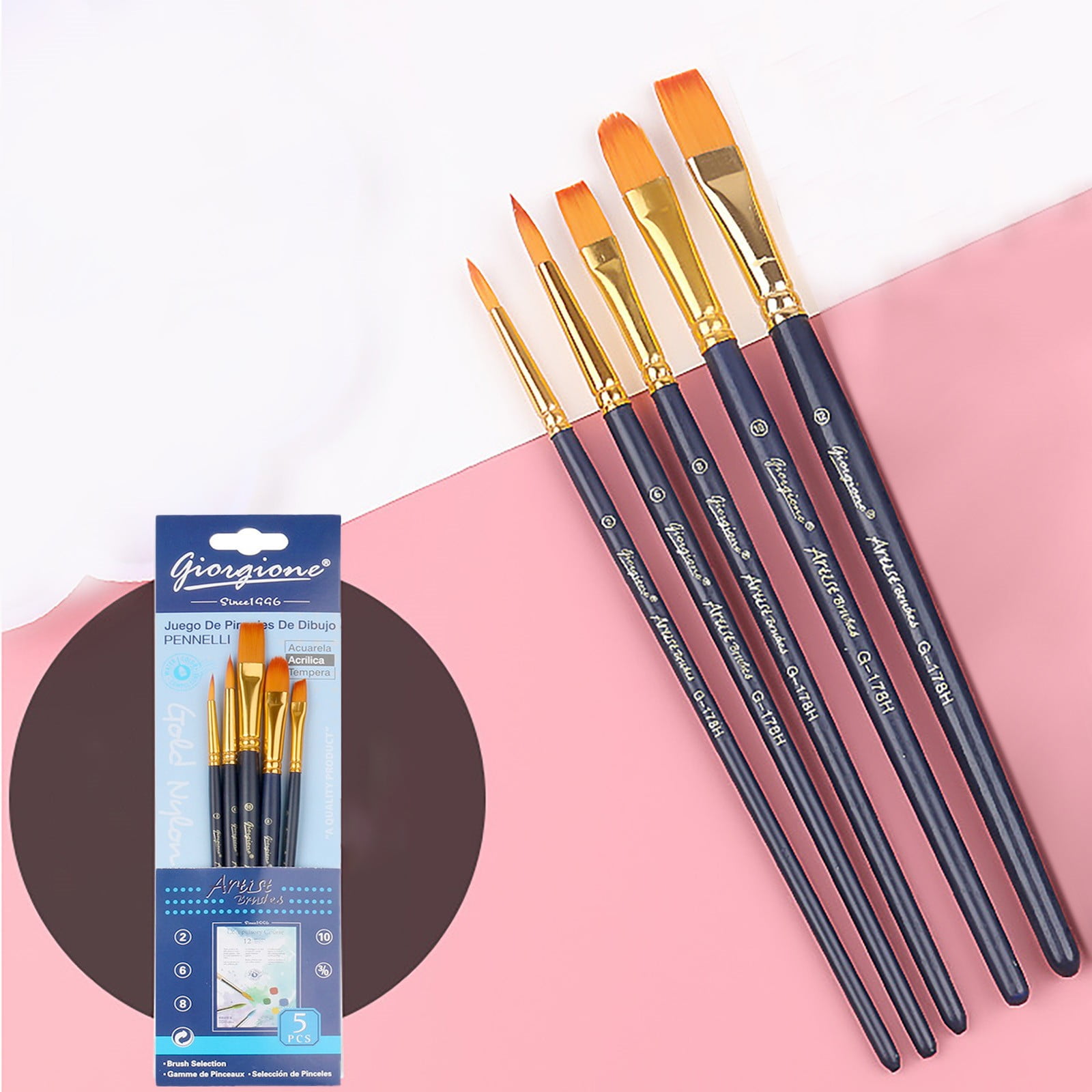 Onhuon Paint Brush Set 5x Paint Brushes Soft And Smooth Nylon onhuon-paint-brush-set-5x-paint-brushes-soft-and-smooth-nylon