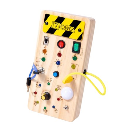 Wooden Sensory Board, Button Switch LED Montessori Busy Board, Musical ...