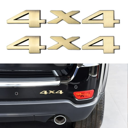 TOMALL 2Pcs Auto 4X4 Emblems 3D Chrome Car Tuning Sticker Metal Logo ...
