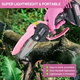 Saker 4 Inch Mini Chainsaw, Portable, Pink Cordless Saw, 3 Chains & 2 ...