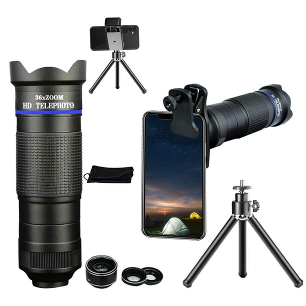 EGNMCR 36x Cell Phone Zoom Lens Kit 3 In 1 With Phone Clip,Bluetooth ...