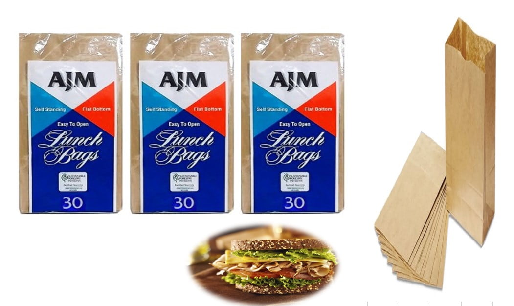 90ct Brown Paper Bags School Lunch Food Drive Meal Prep Snack Party Bag ...