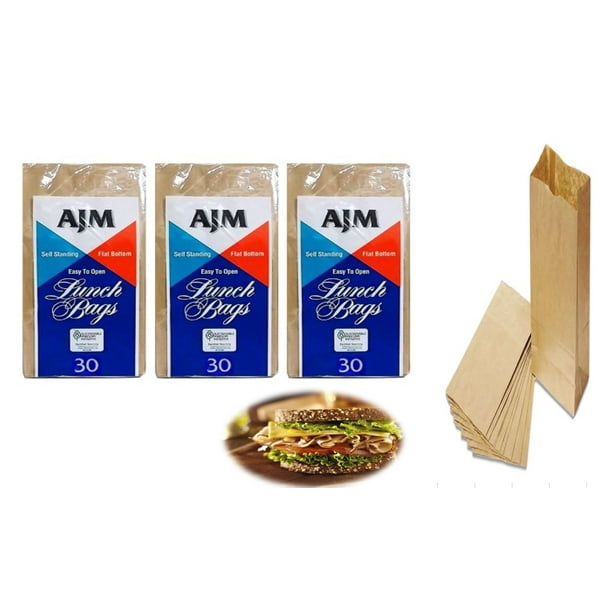 90ct Brown Paper Bags School Lunch Food Drive Meal Prep Snack Party Bag ...