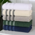 Superior Zero Twist Cotton Ribbed Geometric Bath Sheet Set of 2, Forest ...