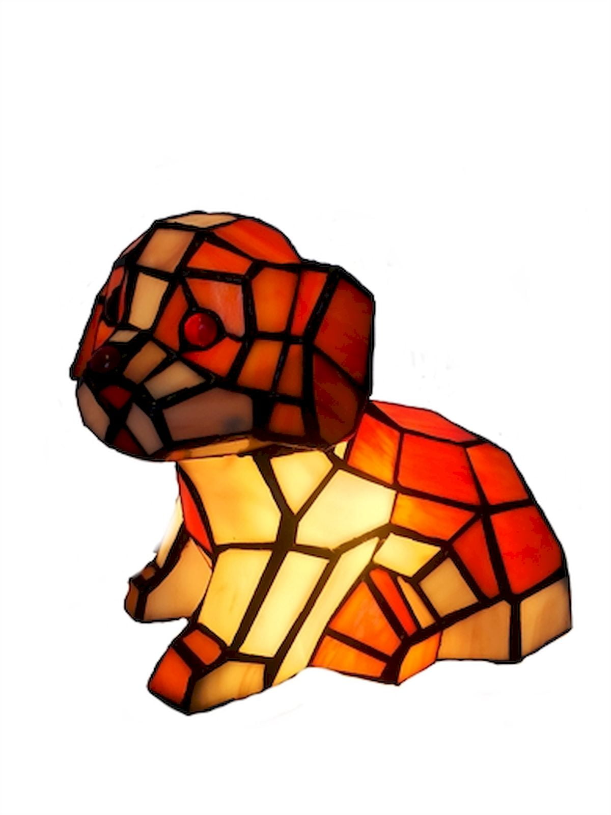 Stained Glass Dog Table Lamp for Desk or Bedroom - Walmart.com