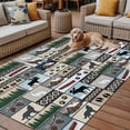 Animal Patchwork Outdoor Rug, Country Forest Farmhouse Rabbit Wolf ...