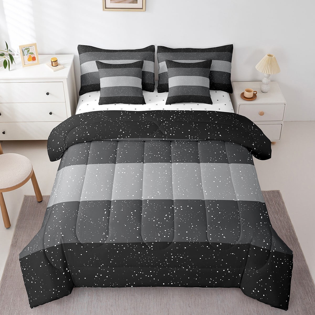 Click here for Erosebridal Chic Geometric Bed In A Bag Queen Size... prices