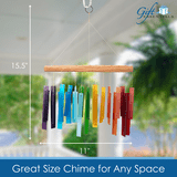 Blue Handworks Wind Chimes Color Spectrum Glass Wind Chime Garden Decor ...