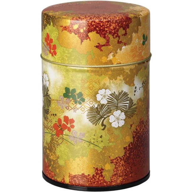 Steel Tea Caddy Can for Tea Leaf 3.5 oz 100 g Grace Brown - Walmart.com