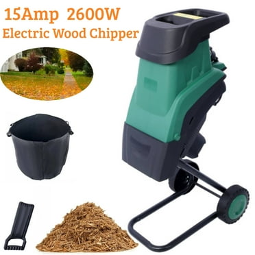 15Amp Electric Wood Chipper/Shredder with Wheels Electric Garden ...