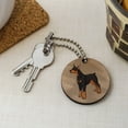 Doberman Pinscher Dog Pet Wood Wooden Round Keychain Key Chain Ring ...