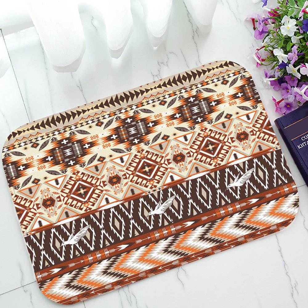 ECZJNT colorful aztec geometric tribal pattern Doormat Bath Mat Rug ...
