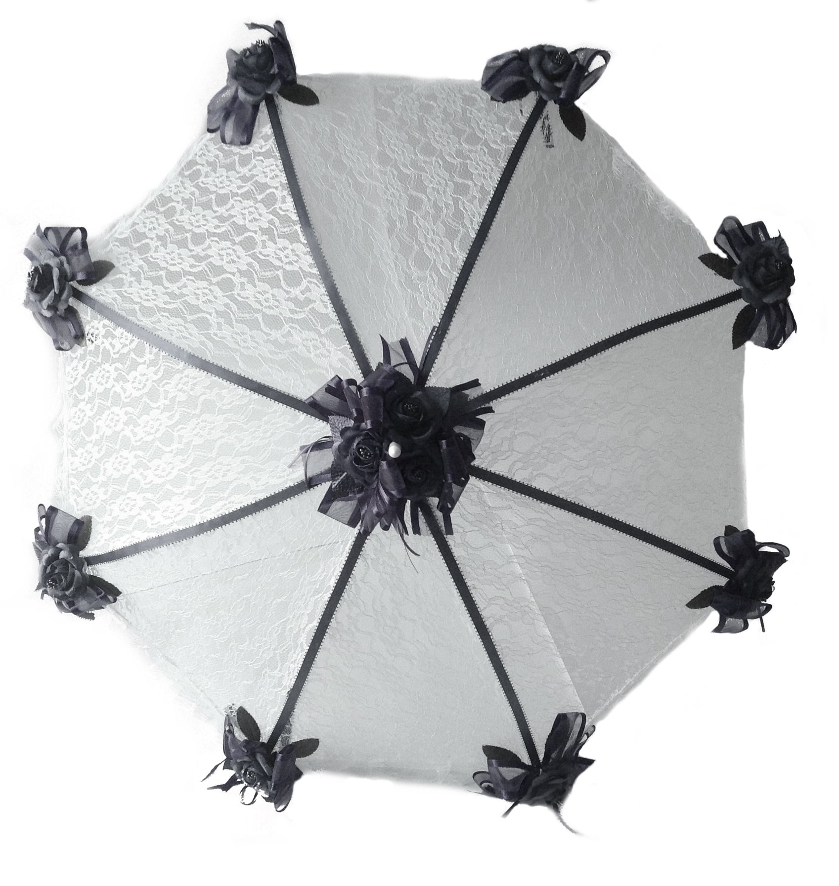 PFP Decorated Bridal Shower Wedding White Lace Umbrella Parasol 36 ...