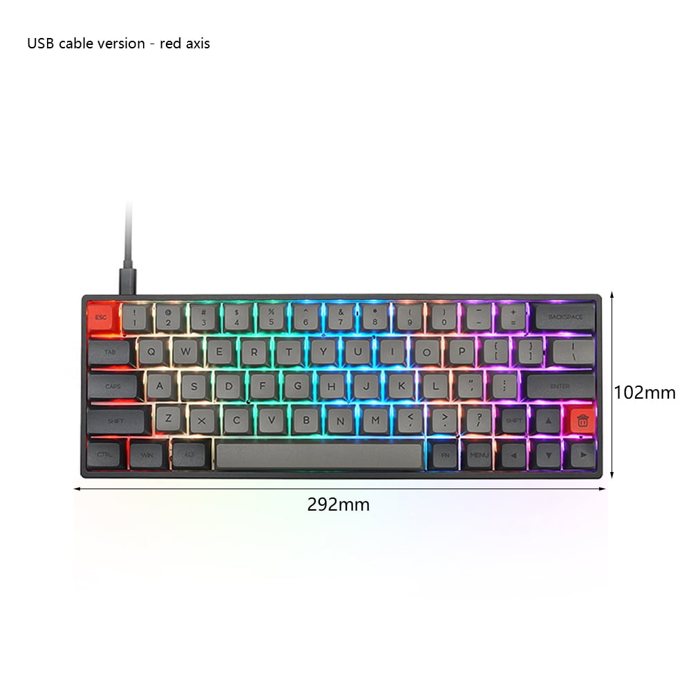 SK64 mechanical backlit keyboard, USB connection game keyboard ...