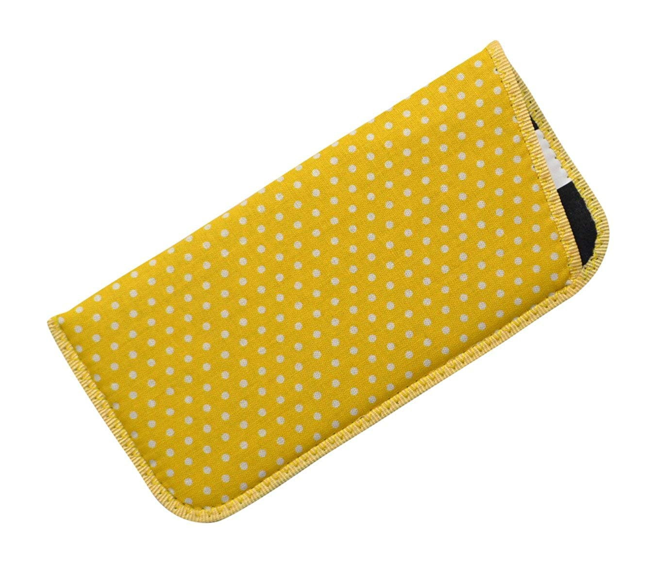 Soft Fabric Eyeglass Slip Case In Yellow With Tiny White Polka Dots USA ...