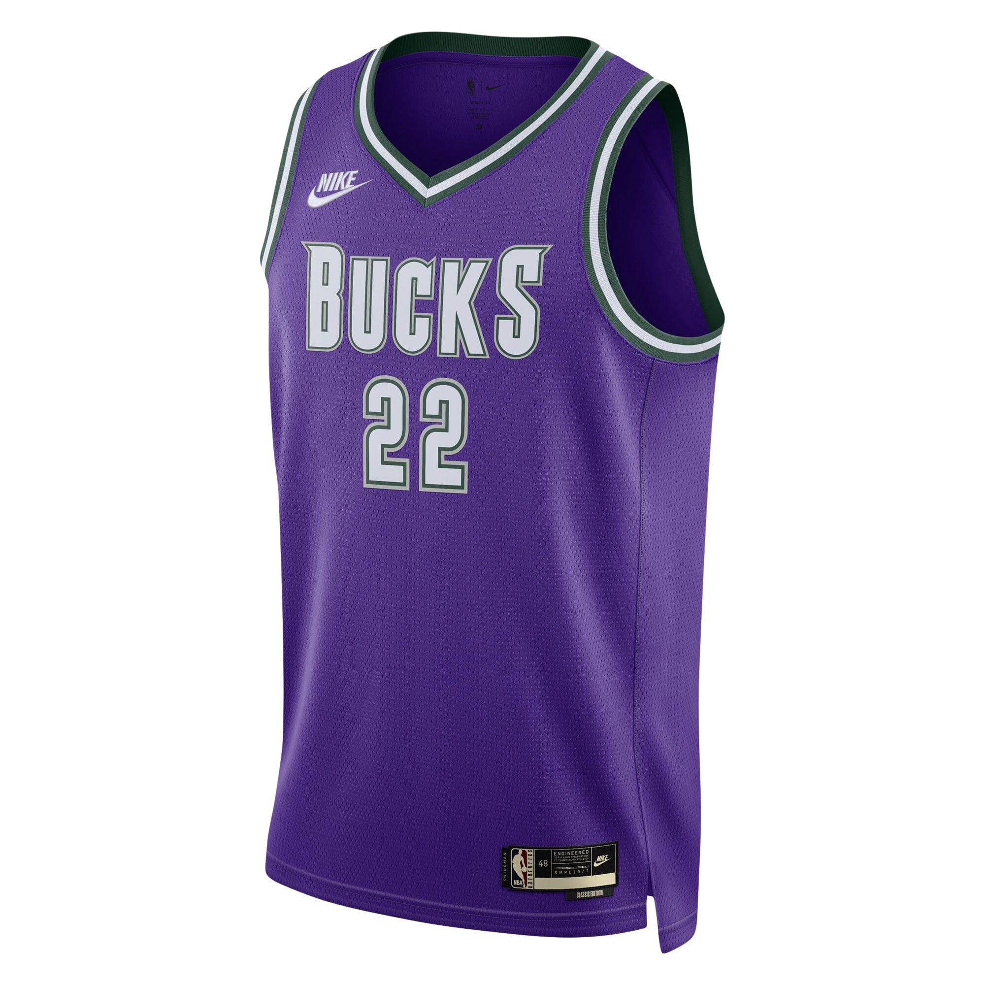 Buy Men's Nike Khris Middleton Purple Milwaukee Bucks 2022/23 Swingman ...