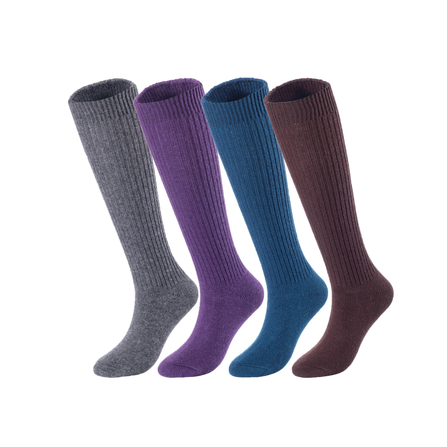 Lovely Annie Women's 4 Pairs Knee High Wool Socks | Comfy, Cozy and ...