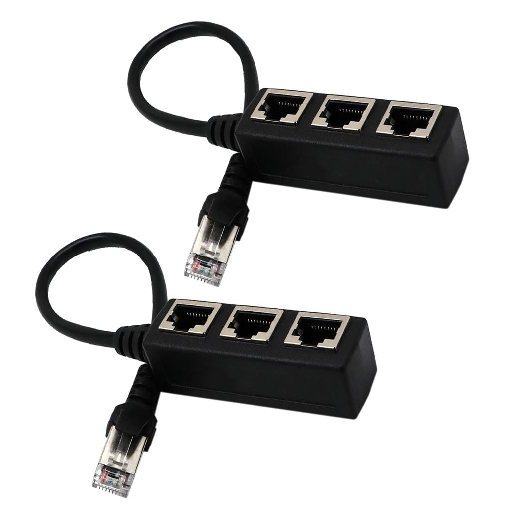 Adaptador de Red LAN Ethernet CUTICAT 3 Puertos 1 a 3 negro | Walmart ...