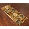 123"x94" Vintage Lodge Area Rug, Farmhouse Wildlife Pattern Bedroom ...