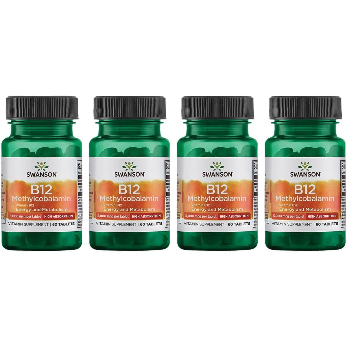 Swanson Vitamin B12 Methylcobalamin - High Absorption 5,000 mcg 60 Tabs ...