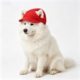 Canvas Dog Baseball Cap with Ear Holes, Adjustable Neck Strap Pet Sun ...
