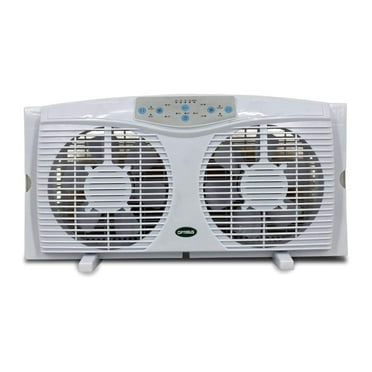 Lasko 13" 3-Speed Electrically Reversible Twin Window Fan with Remote ...