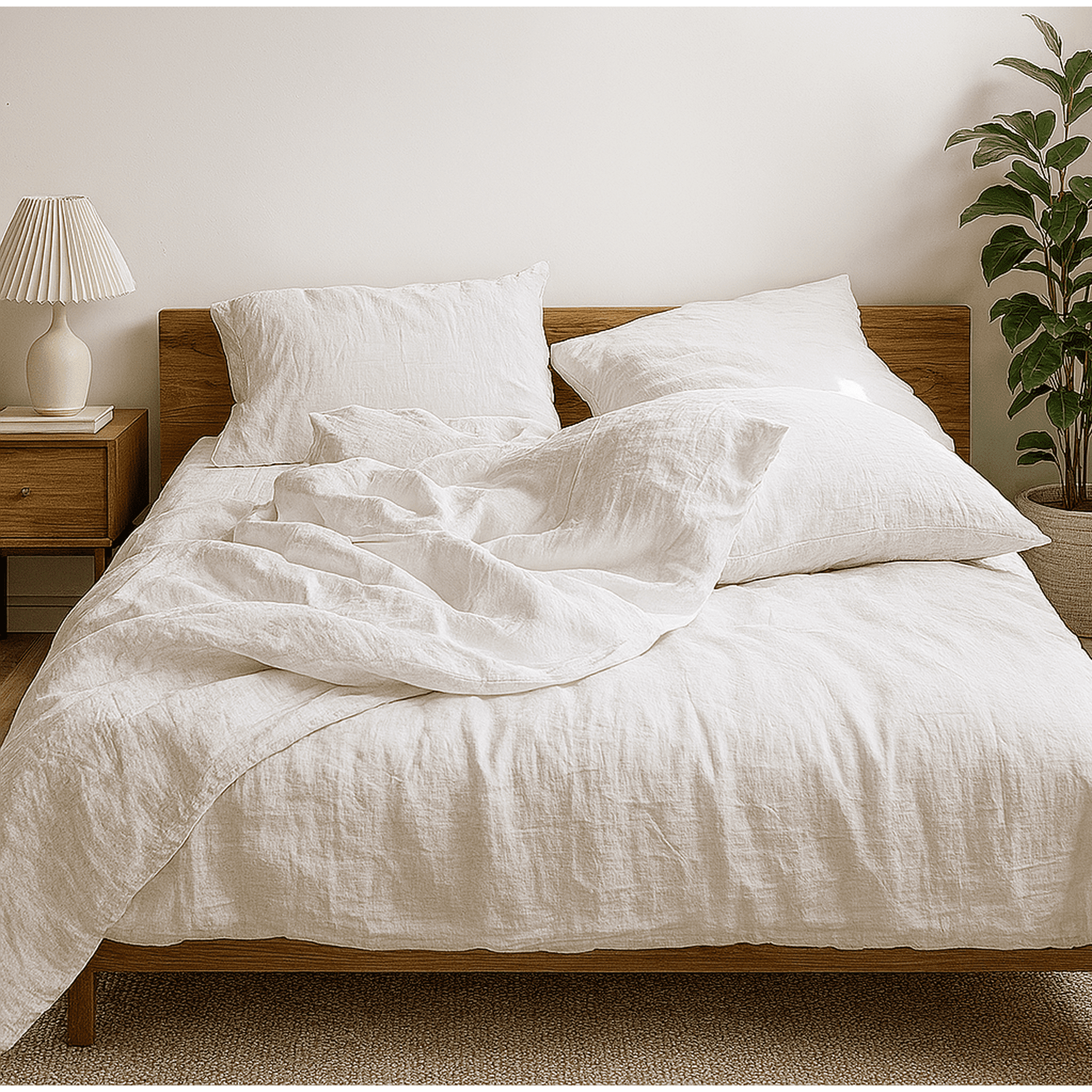 Click here for Q Vita Linen Tencel Duvet Cover Set  Queen Size  3... prices