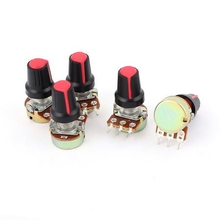5pcs 1K OHM 3 Terminal Linear Taper Rotary Volume Audio B Type ...