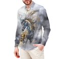 Chririnla Gold Horse Dress Shirt Comfortable Soft Tee Button Down ...