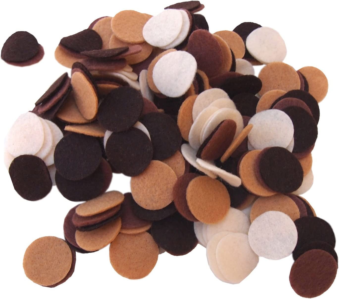 Playfully Ever After Brown, Cocoa, Camel & Cream Craft Felt Circles (1 ...