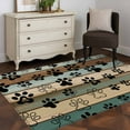 Area Rugs for Living Room 4x6 Ft, Teal Brown Farmhouse Non Slip Area ...