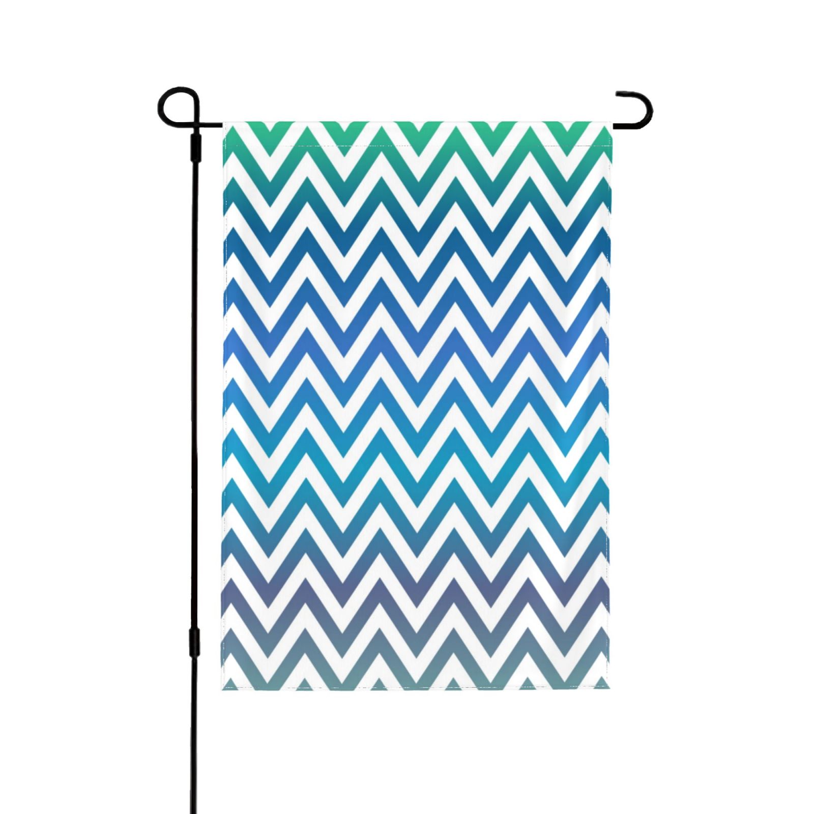ZNDUO Zigzag Green Geometry Pattern Garden Flag, 12.5"x18" Double Sided ...