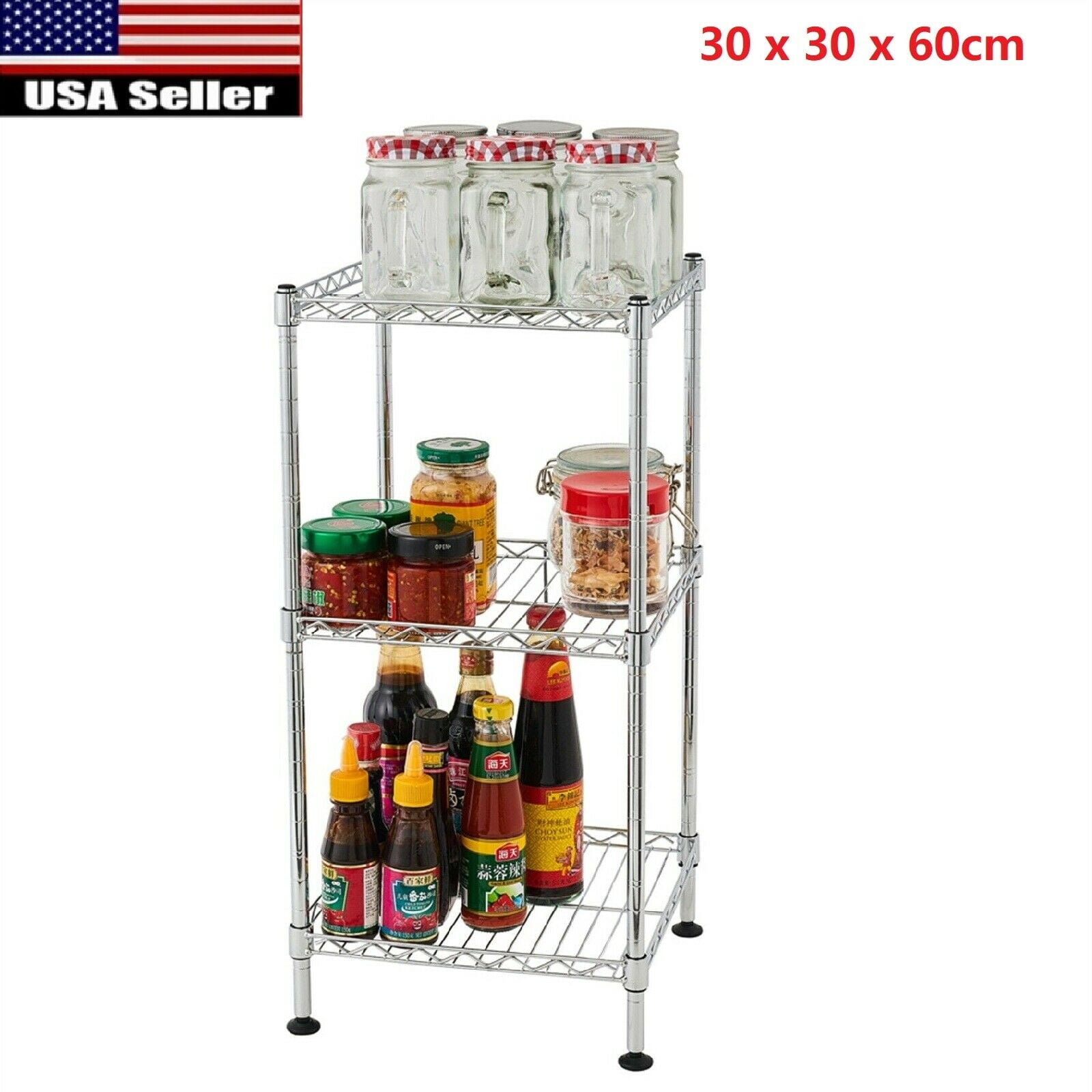 [Ship from USA] 3 Tier Shelving Rack Storage Organizer Unit Garage ...