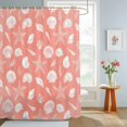 Bathroom Shower Curtain Summer Seashells Starfish Coral on Orange ...