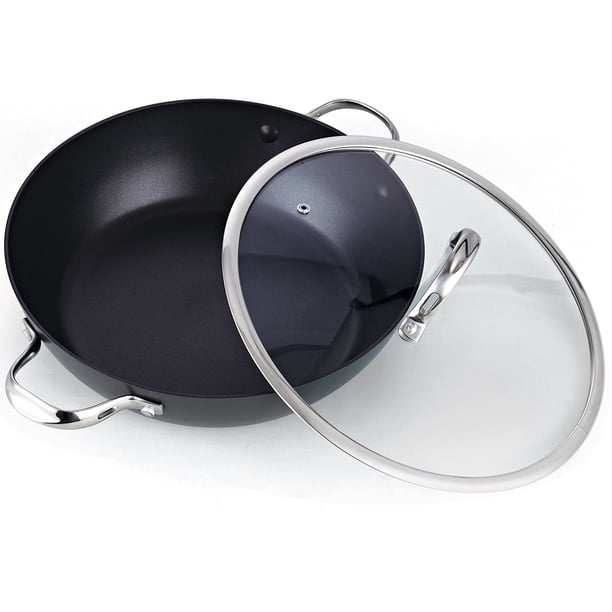 Cooks Standard Everyday Pan with Glass Lid, Chef's Pan 12-Inch Hard ...