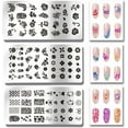 1set Stainless Steel DIY Nail Art Templates Template Tool Rectangle ...